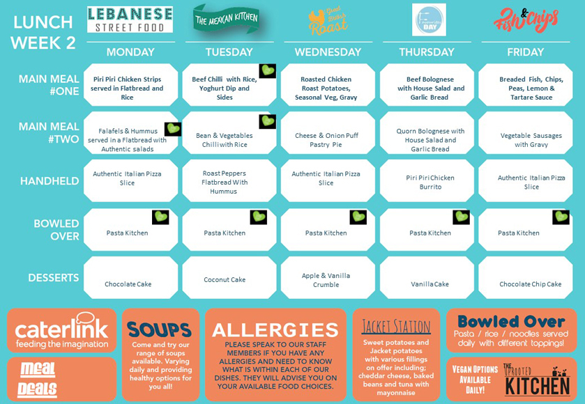 Café Menus - The Compton School